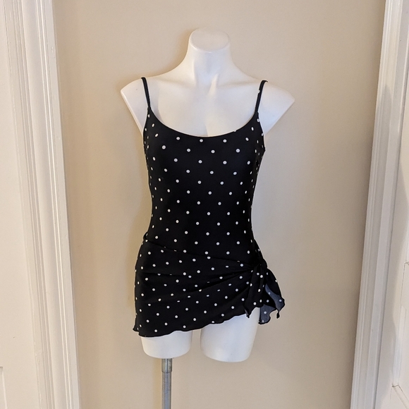 Talbots | Swim | Talbots Black W White Polka Dot Print Swimsuit W ...